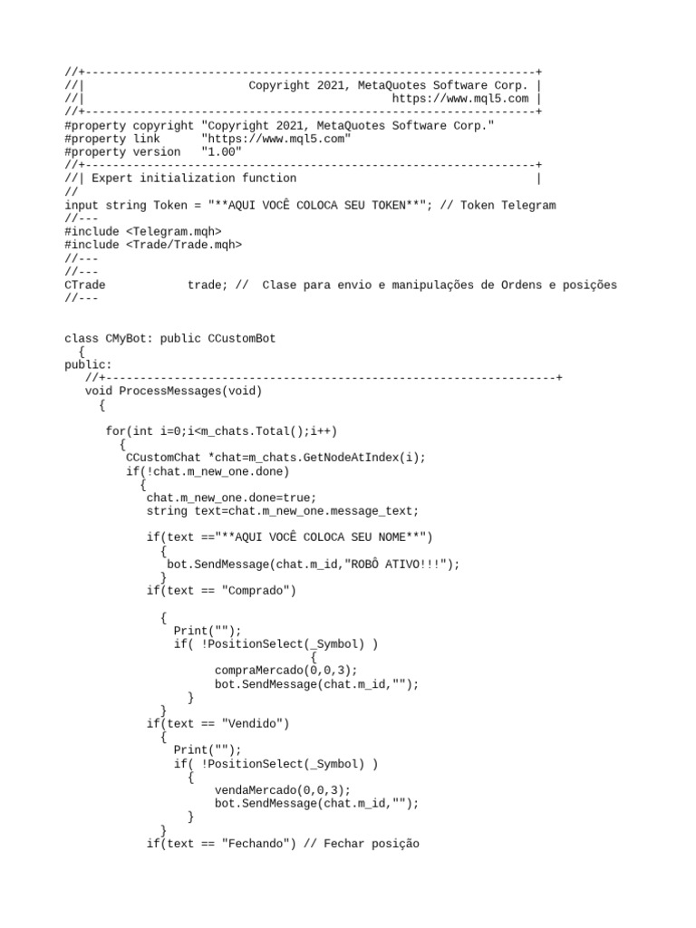 Script para Mt5 | PDF | Informática | Engenharia de Software