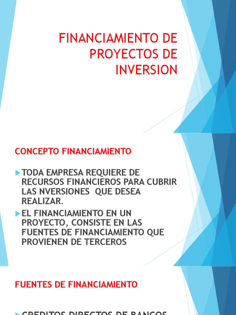 Financiamiento de Proyectos de Inversion | PDF