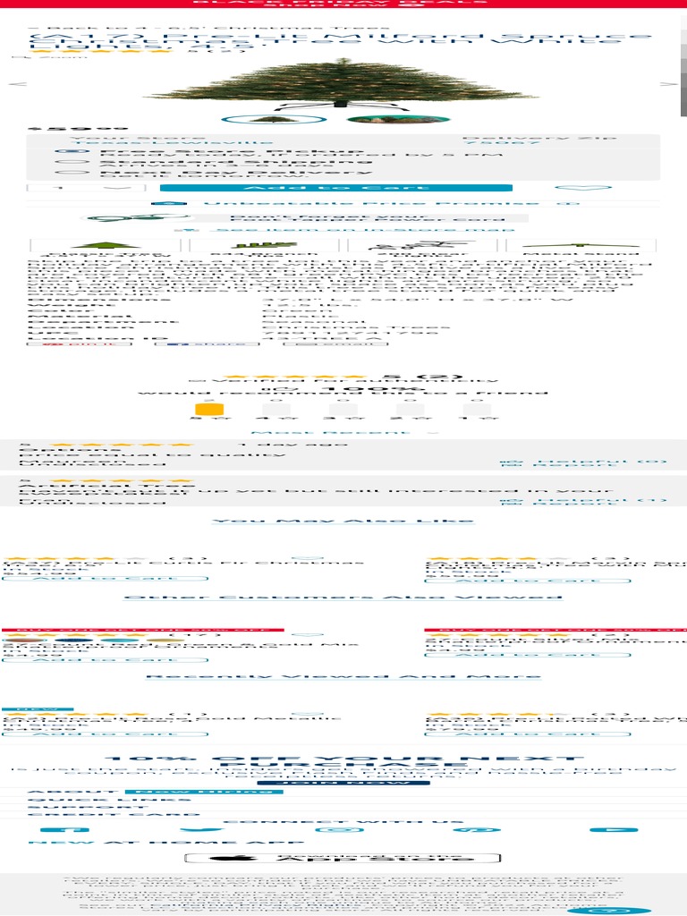 (A17) Pre-Lit Milford Spruce Christmas Tree With White Lights, 4.5' at ...