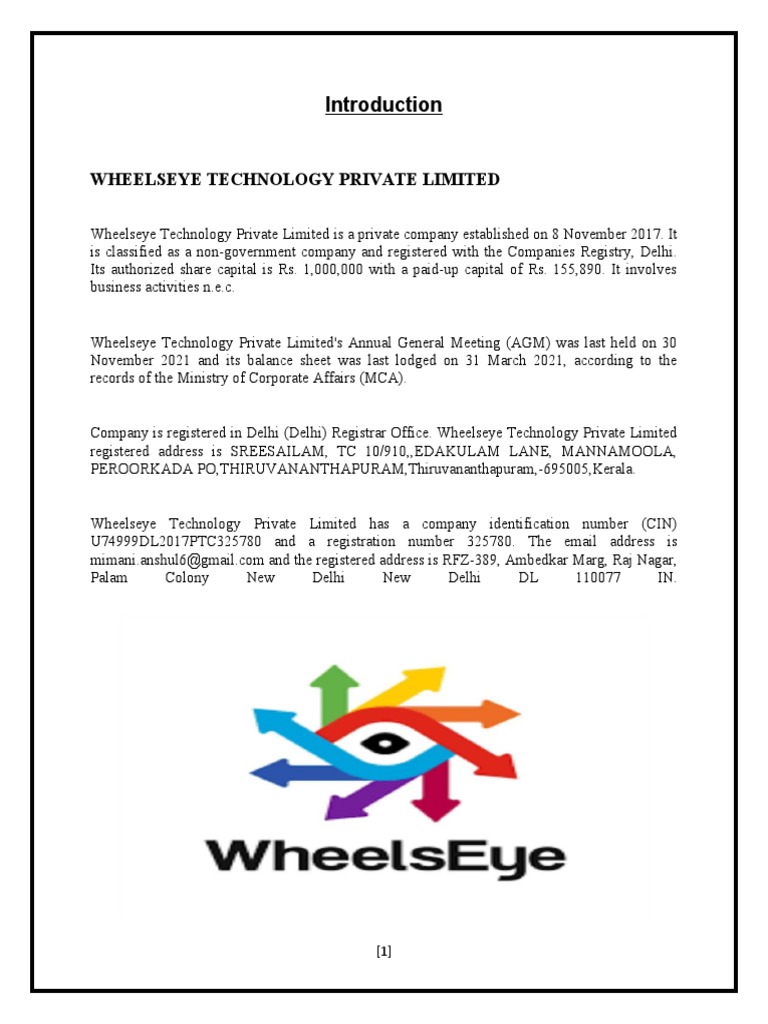 Project On Wheelseye Technology | PDF | Transport | Mode Of Transport