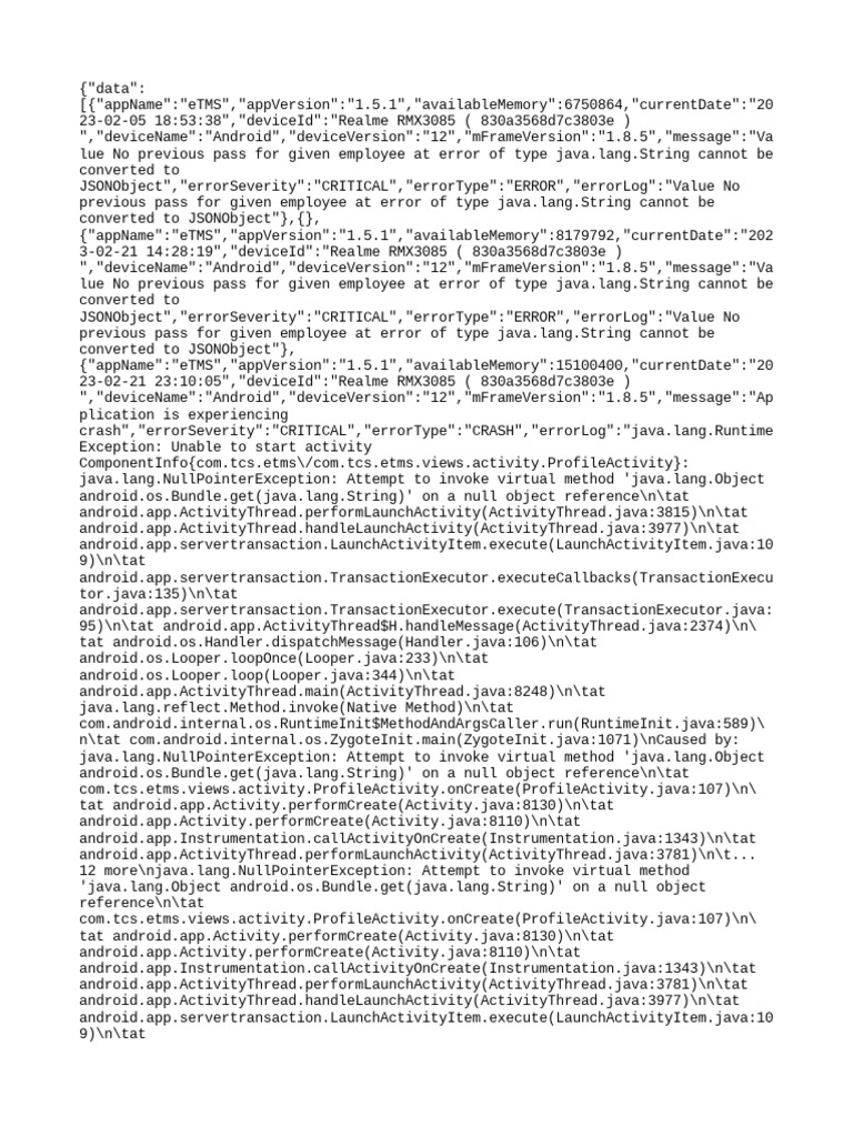 Ttms ErrorReport | PDF | Java (Programming Language) | Software Development