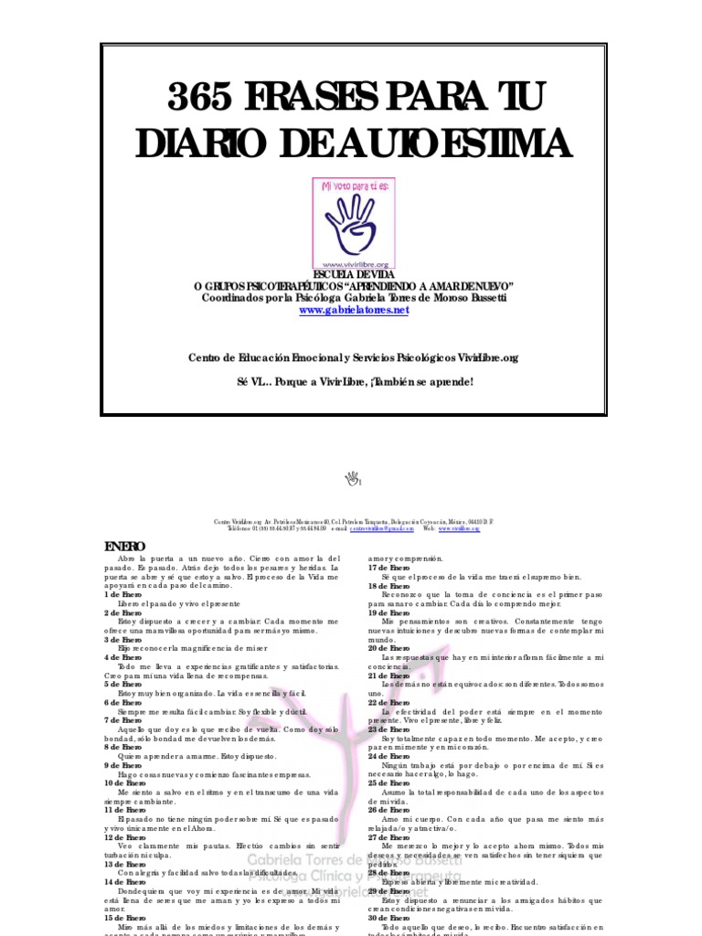 365 Frases para Tu Diario de Autoestima | PDF