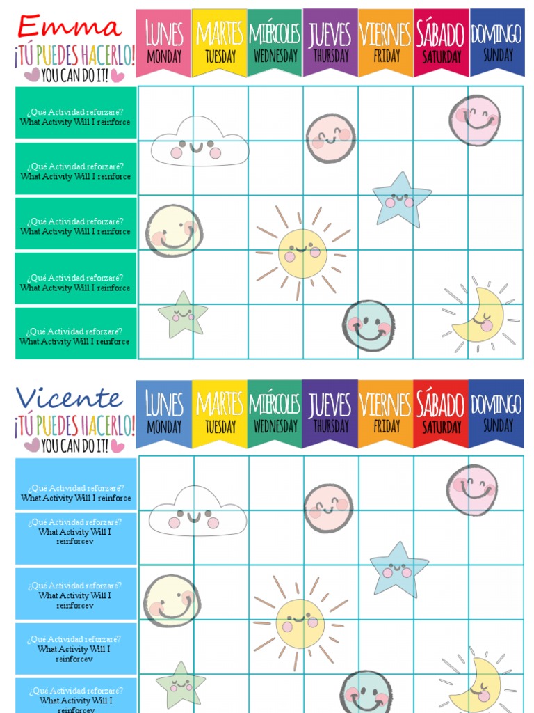 Tablero de Logros Niño y Niña | PDF