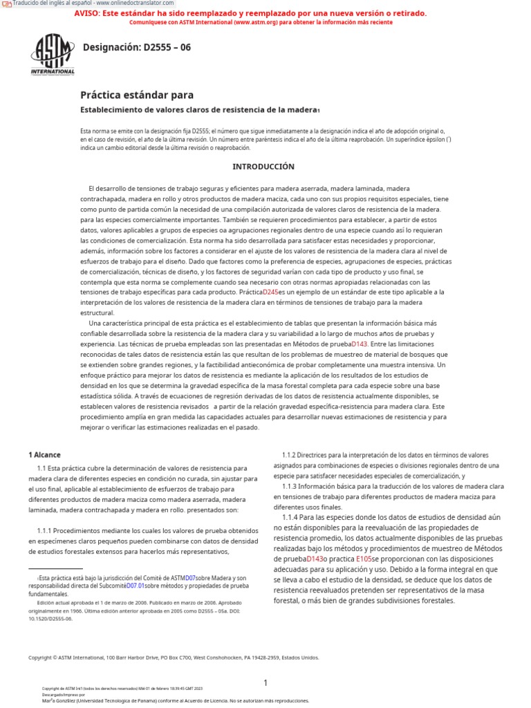 ASTM D2555-06 Standard Practice For Establishing Clear Wood Strength ...