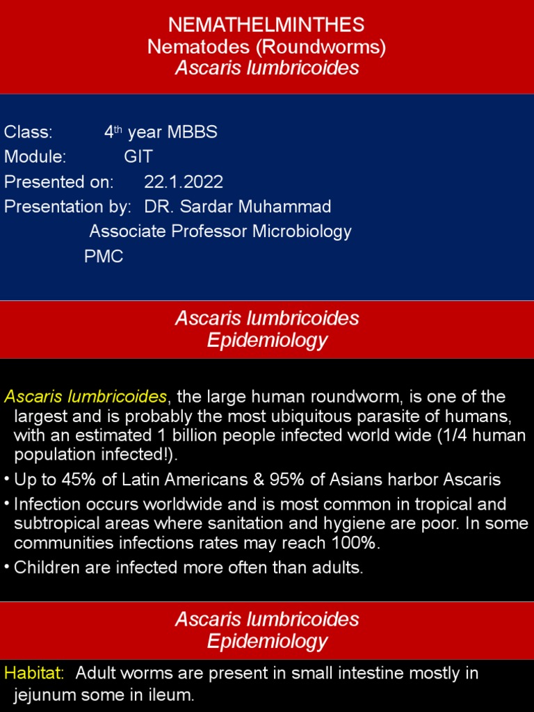 Ascaris | PDF | Nematode | Medicine