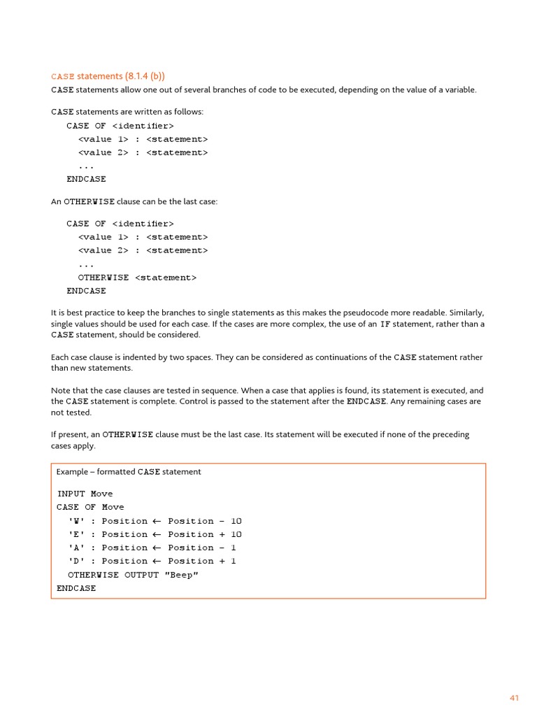 Case Pseudocode Pdf