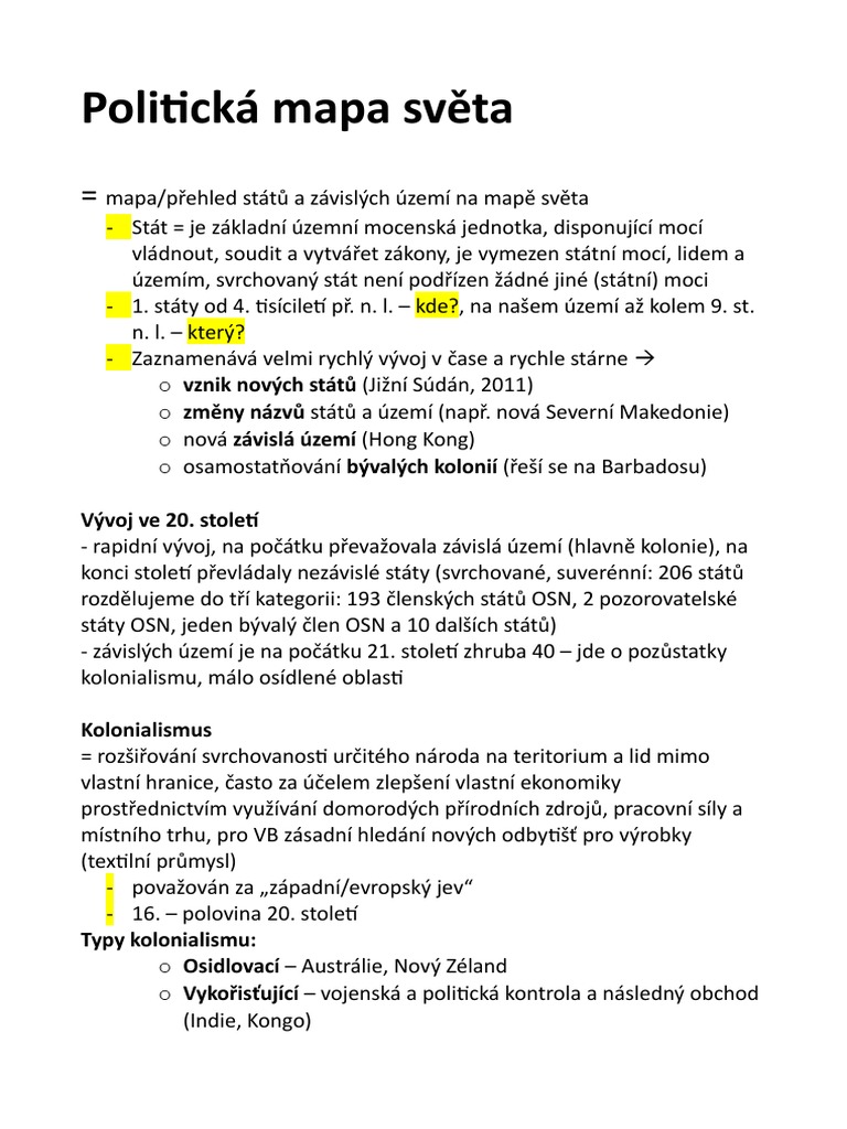 Politická mapa světa | PDF