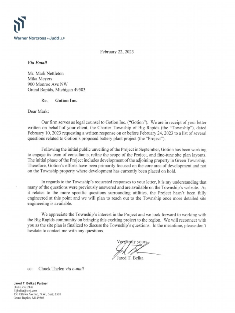 Letter To Mark Nettleton (28083769.1) | PDF