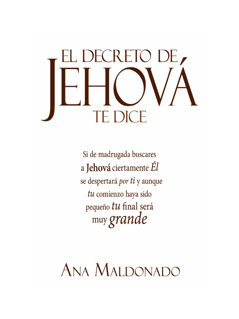 El Decreto de Jehova - Ana Maldonado | PDF | Oración | Intercesión