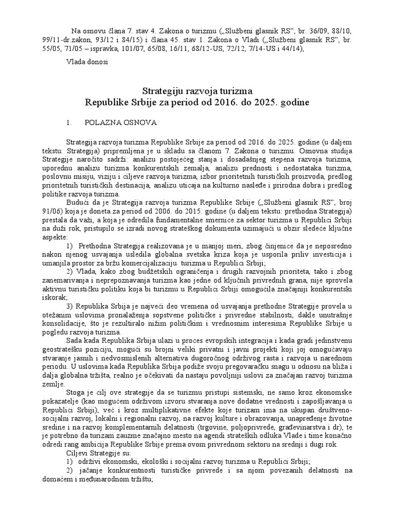 Strategija Razvoja Turizma018 Lat | PDF