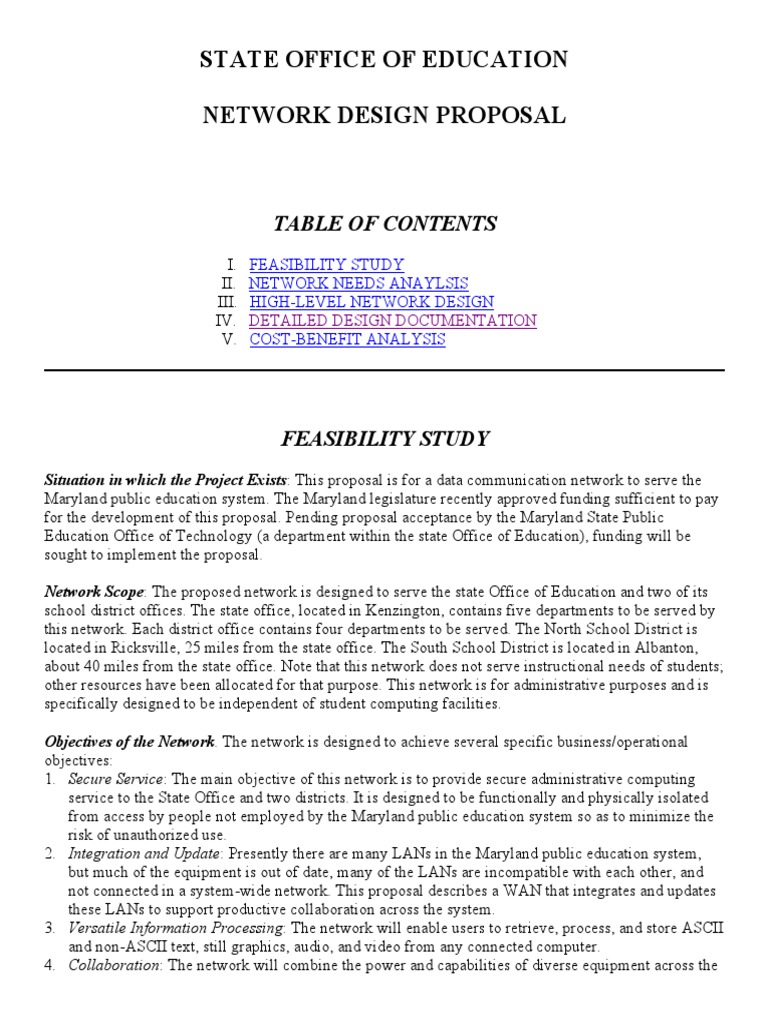 Sample Network Design Proposal | PDF | Computer Network | Network Switch
