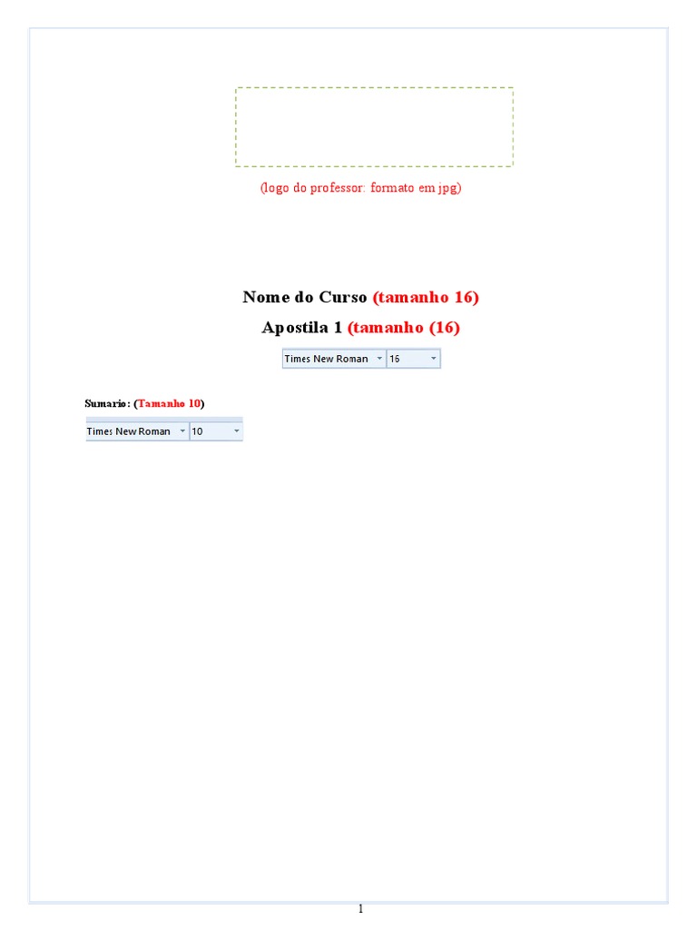 Apostila Modelo - Formatação Basica | PDF