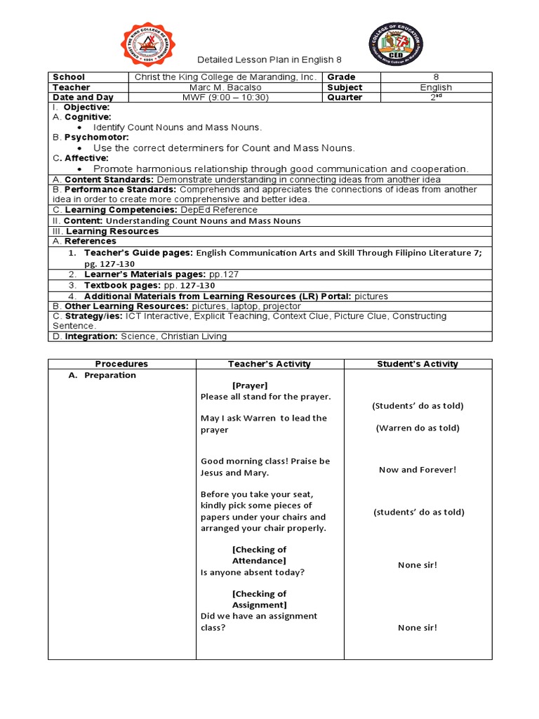 5.LP Count Noun and Mass Noun | PDF | Grammatical Number | Noun