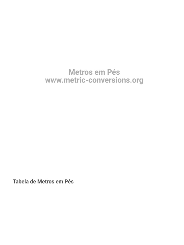 Conversão de Metros em Pés | PDF | Home & Garden | Lifestyle