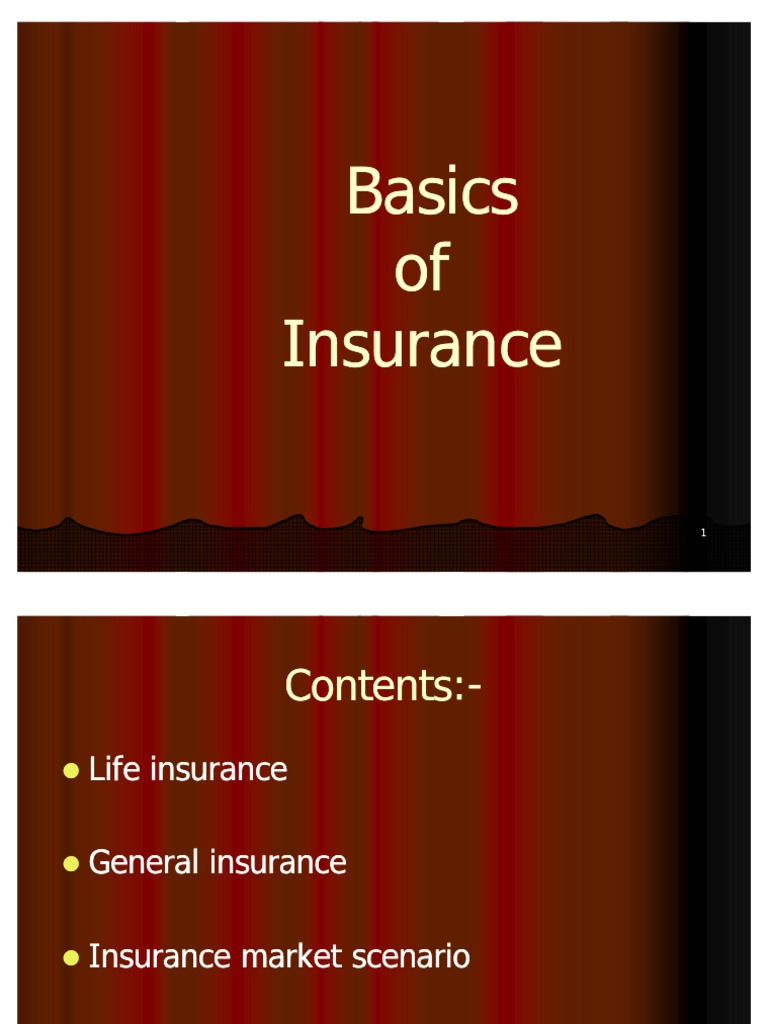 Basics of Insurance | PDF