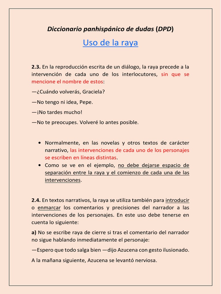 Uso de La Raya en Diálogos Literarios | PDF | Lingüística