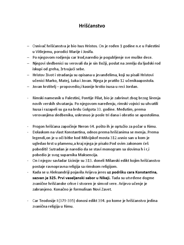 Pojava I Širenje Hrišćanstva | PDF