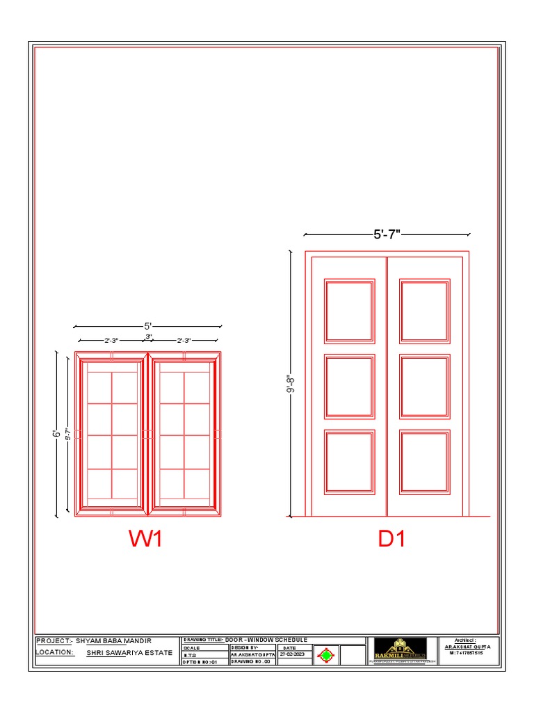 Door Window Schedule | PDF