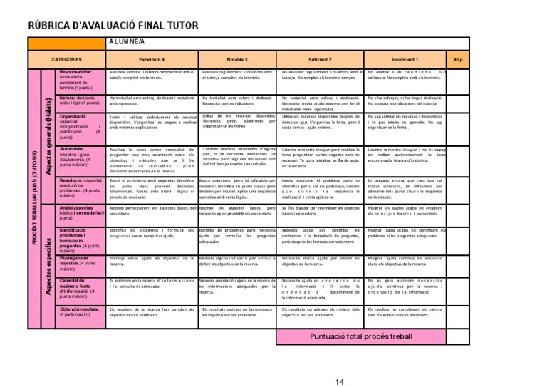 Avaluació Final Seguiment TR | PDF