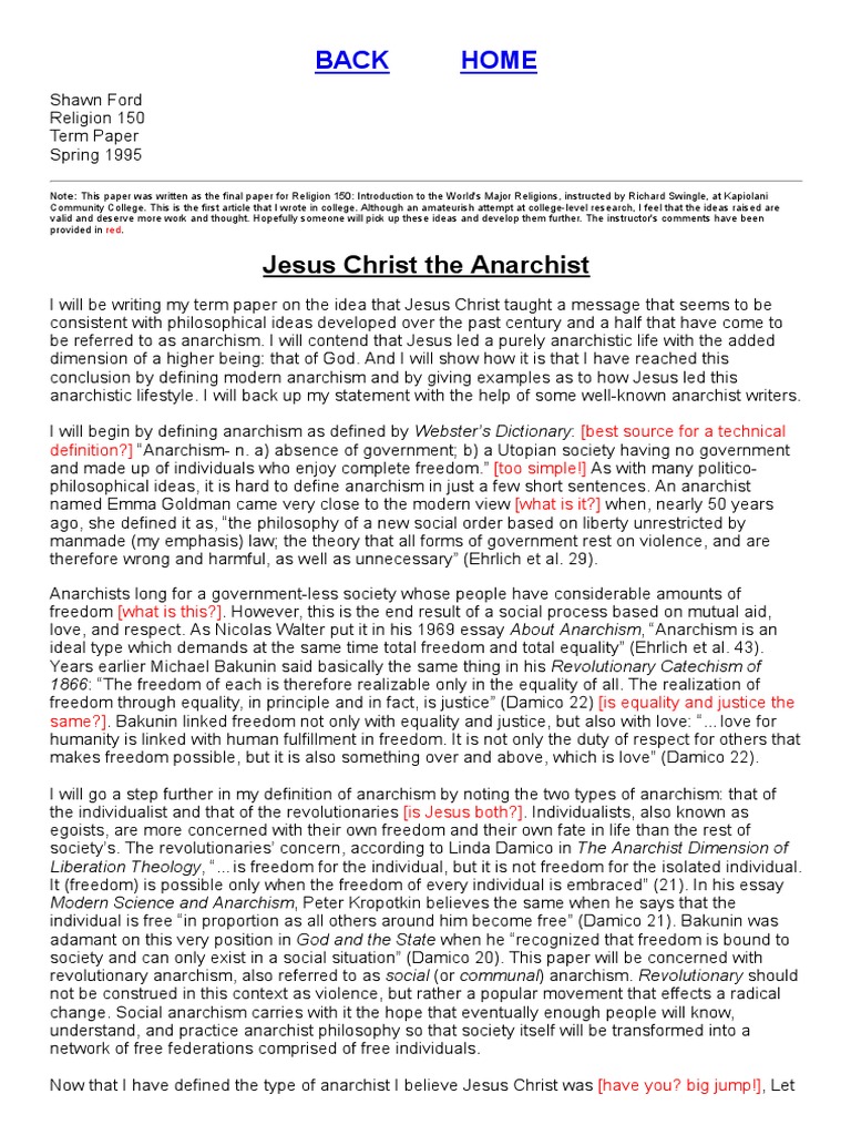 Jesus Christ The Anarchist | PDF | Gospel Of Matthew | Jesus