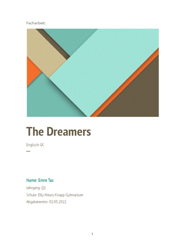 Englisch Facharbeit Über "The Dreamers" | PDF | Deferred Action For ...