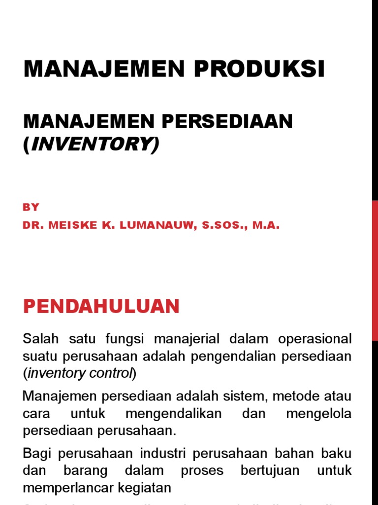 Manajemen Persediaan (Inventory) | PDF