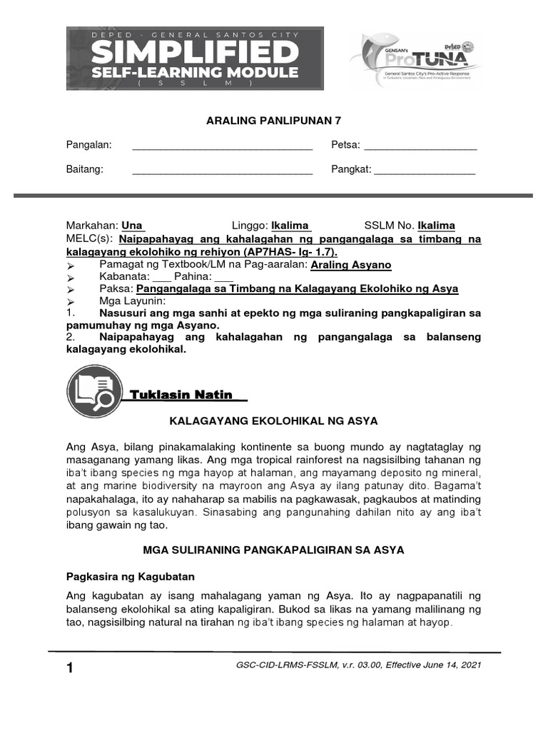 Ap 7 SSLM Q1 W6 | PDF