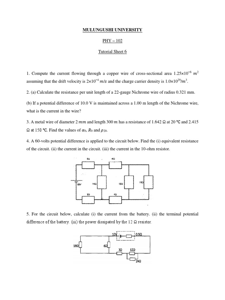 Tutorial Sheet 7 | PDF