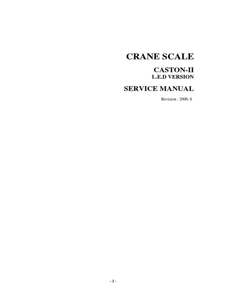 Crane Scale CS-2000Manual | PDF | Calibration | Weight
