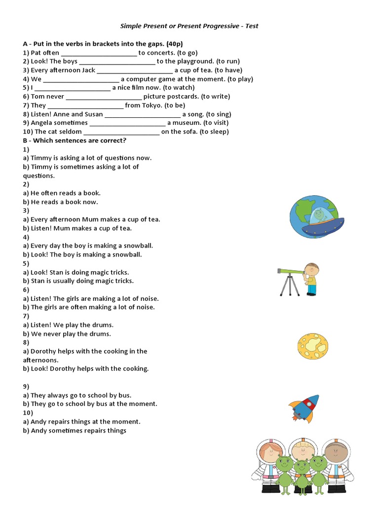 Test 6,7 Present Simple and Continuous | PDF