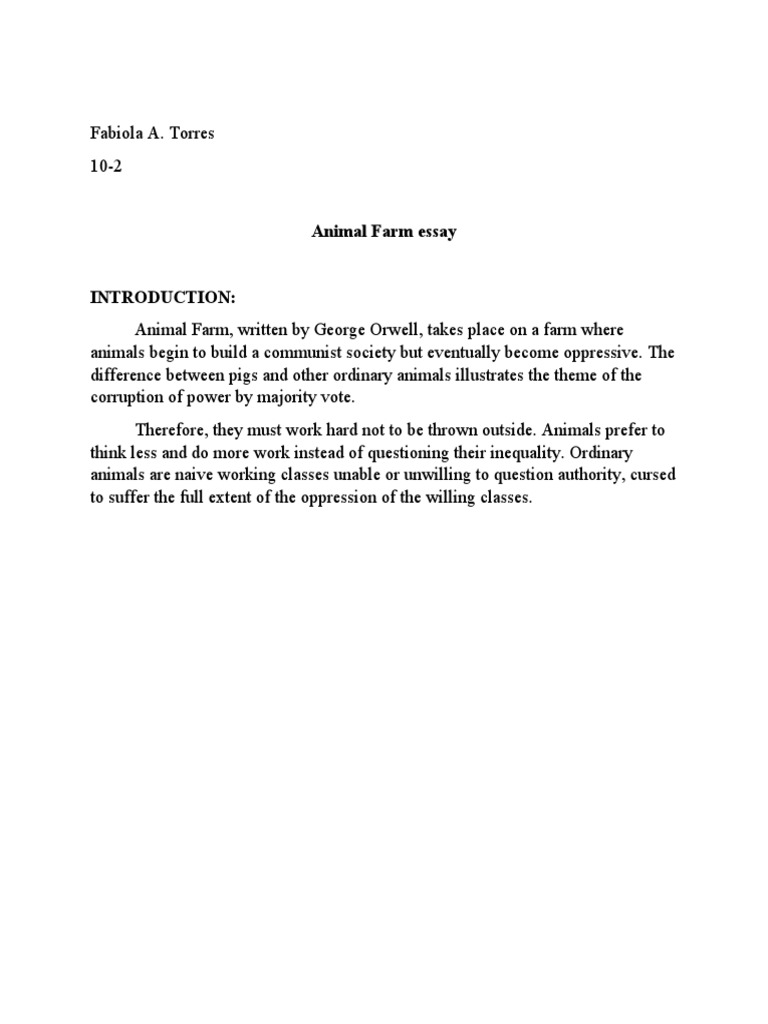 Animal Farm Essay | PDF