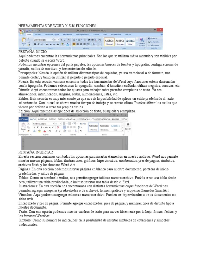 Herramientas de Word y Sus Funciones | PDF | Archivo de computadora | Microsoft Word