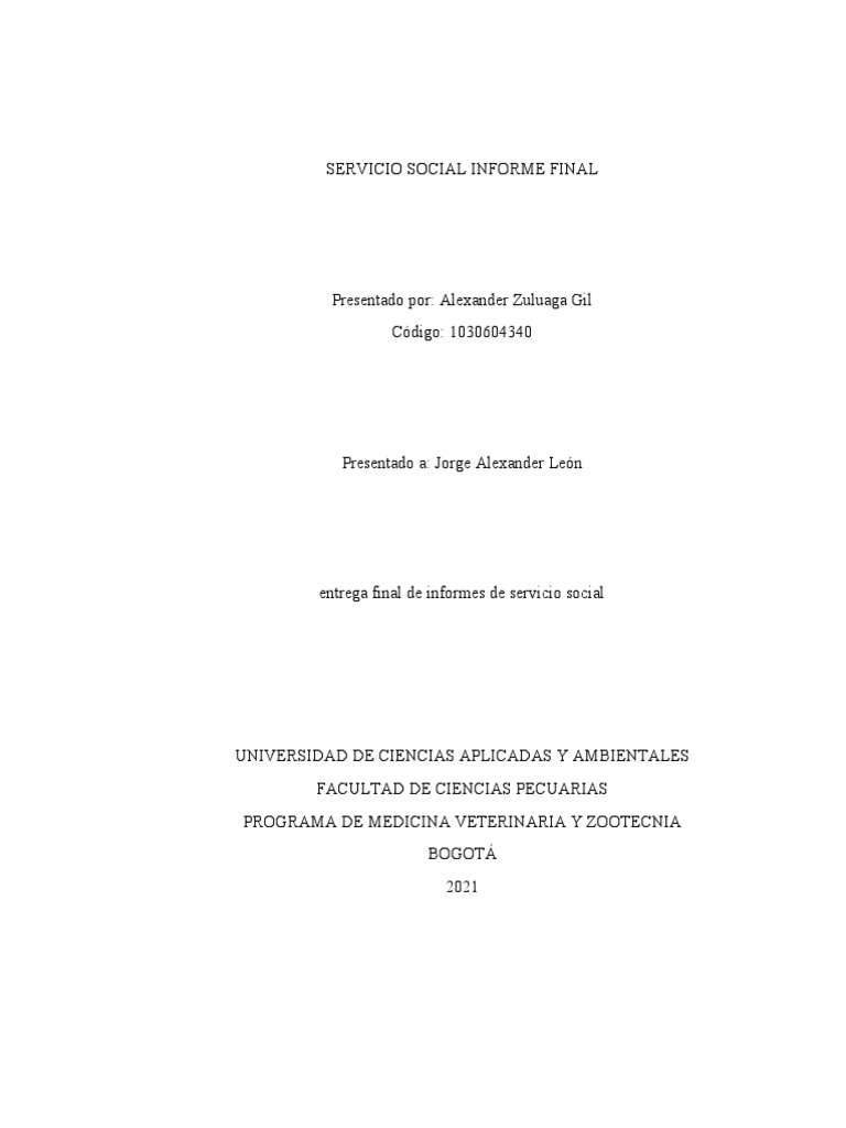 INFORME Final Servicio Social | PDF | Fauna | Entorno natural