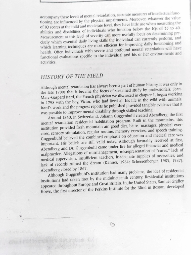 HISTORY OF ID, VI, PHYSICAL and HI | PDF