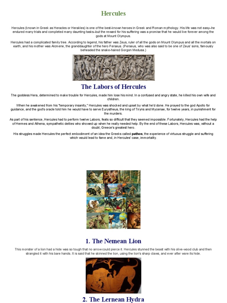 Hercules | PDF | Greek Mythology | Ancient Greek Religion