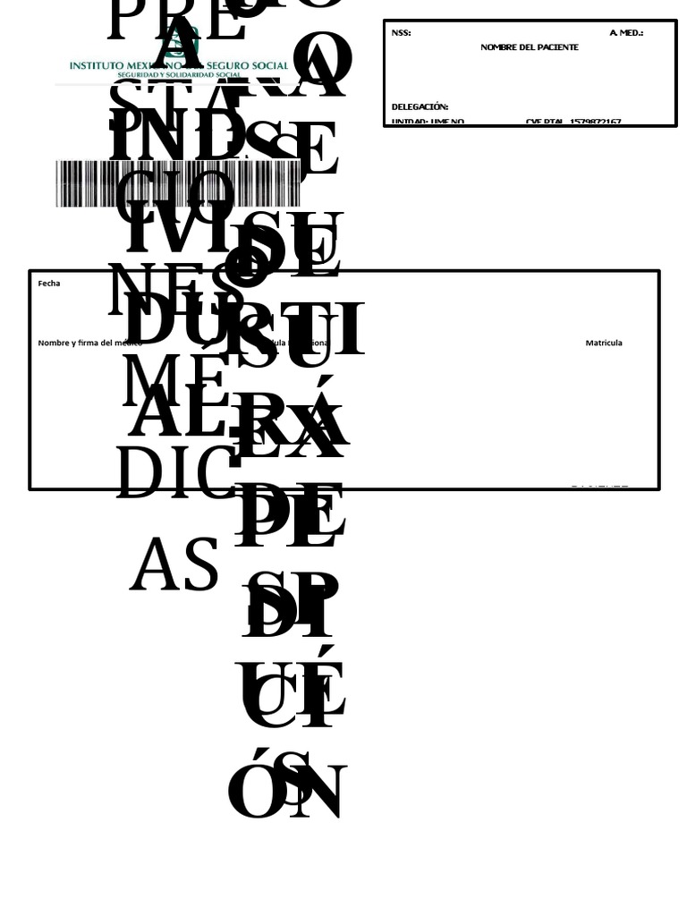 Receta IMSS Editable PDF Original | PDF