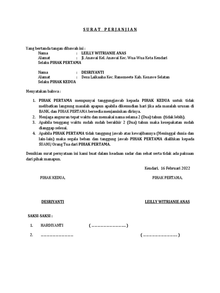 Surat Perjanjian | PDF