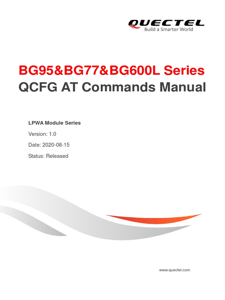 Quectel BG95BG77BG600L Series QCFG at Commands Manual V1.0 | PDF | Parameter (Computer ...