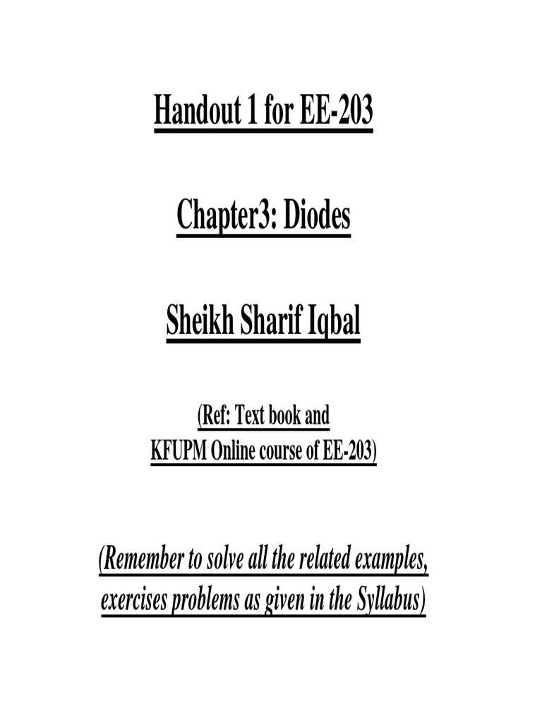 Diode Lecture Mine | PDF | Rectifier | P–N Junction Diode Lecture Mine | PDF | Rectifier | P–N Junction