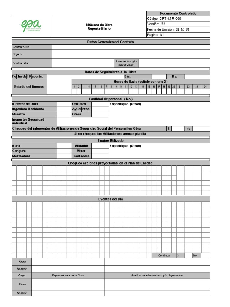 Bitacora de Obra | PDF