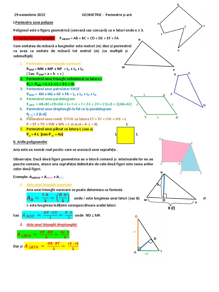 Perimetre Si Arii | PDF