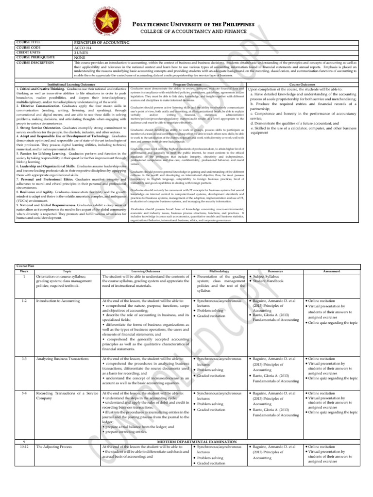 Acco 014 Principles Of Accounting Pdf