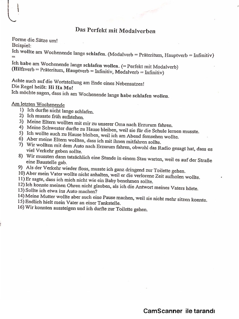 Perfekt Mit Modalverben | PDF