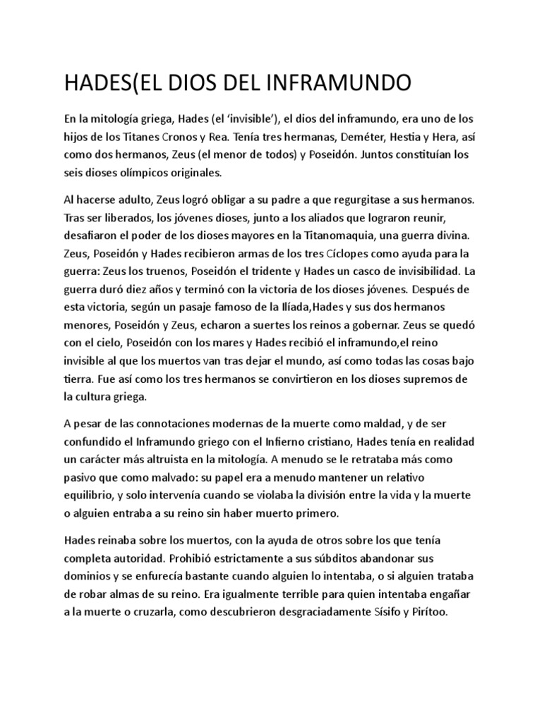 Hades | PDF | infierno | Mitología