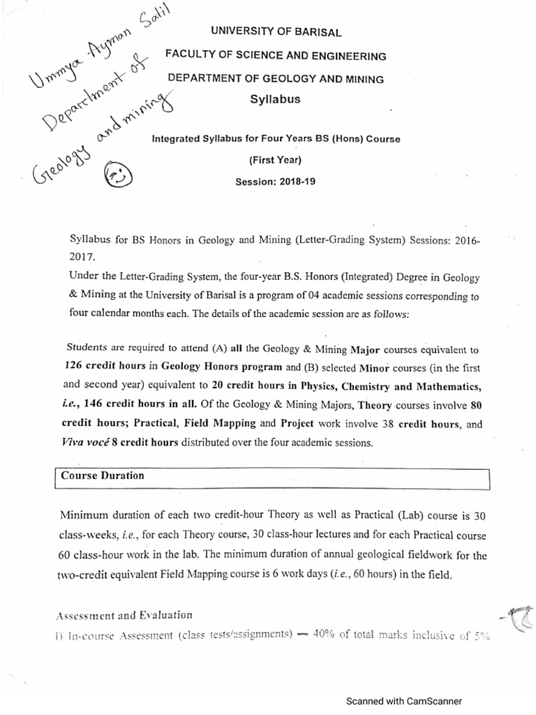 1st Year Syllabus | PDF