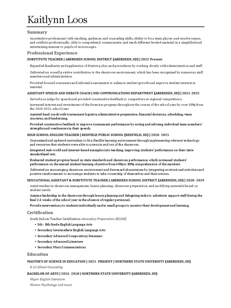 KL Resume | PDF | Teachers | Classroom