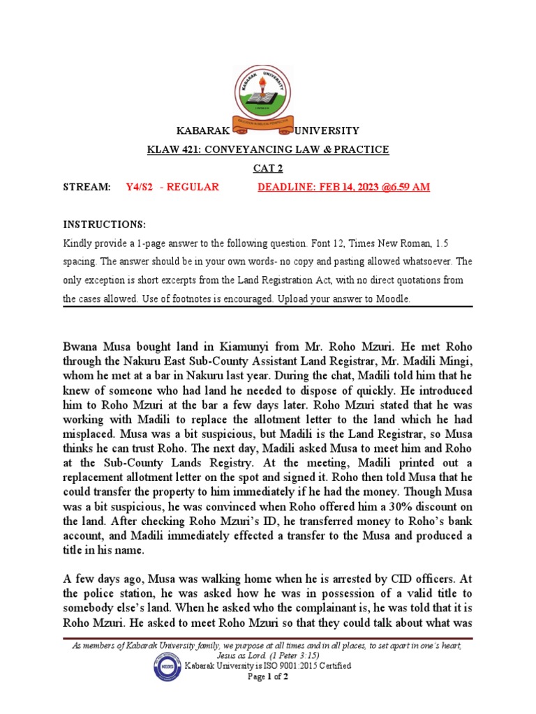 CONVEYANCING Law | PDF | Property Law