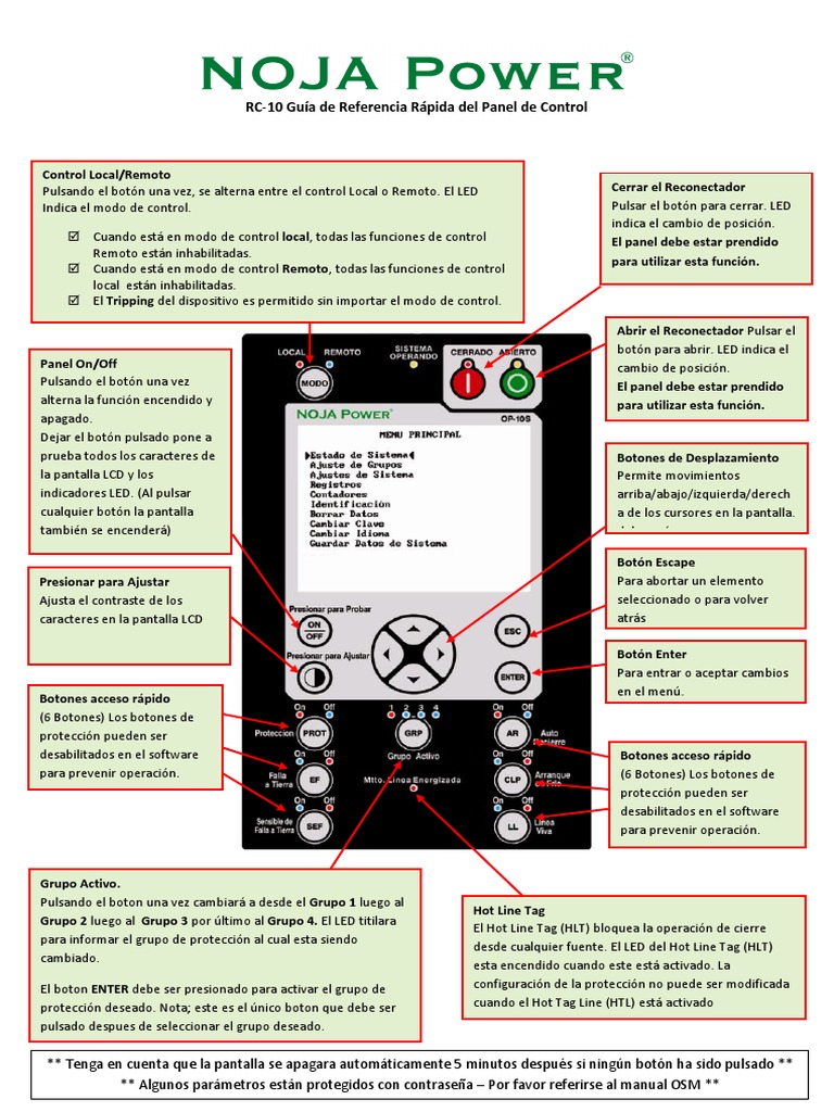 NOJA-7248-00 RC-10 Panel Guia de Referencia Rapida Es | PDF | Diodo ...