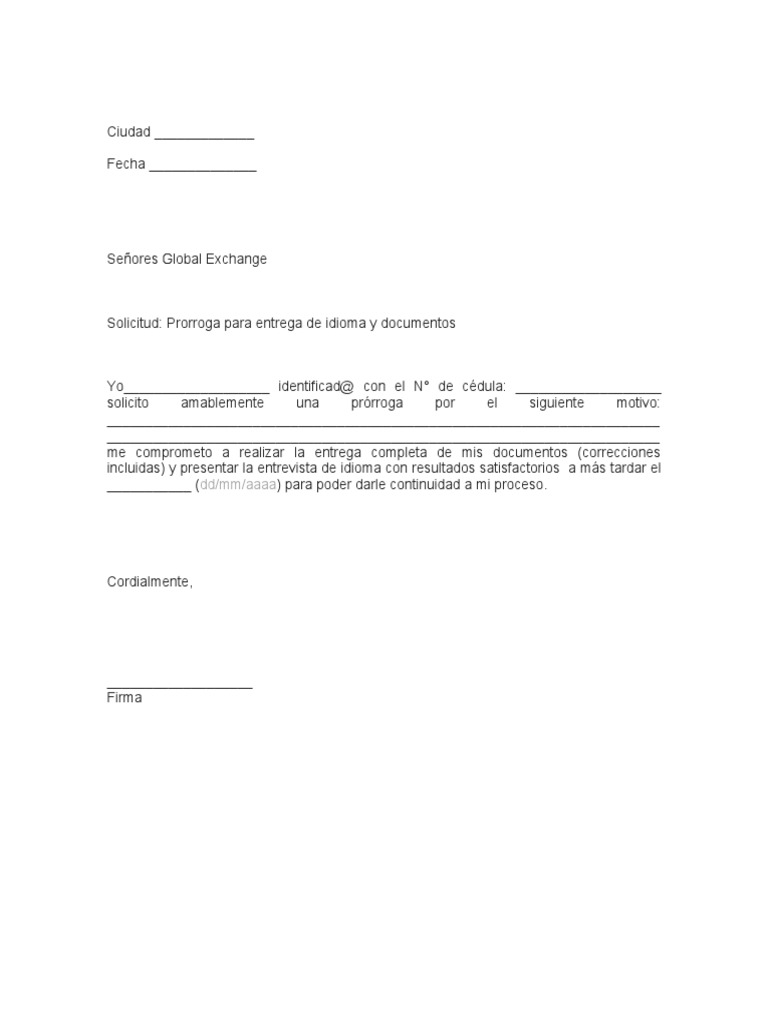 Formato Prorroga | PDF | Derecho