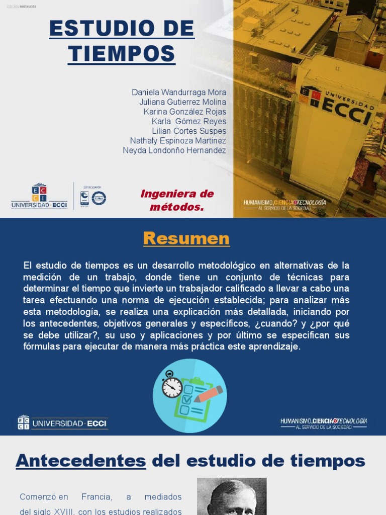 Estudio De Tiempos Pdf Medición Hora